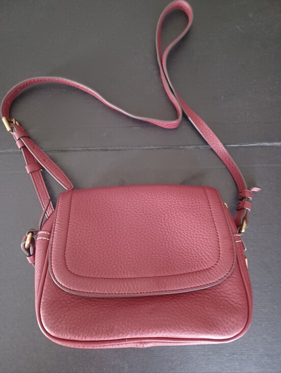 J. Crew | Bags | J Crew Womens Red Pebble Leather Shoulder Bag Purse ...